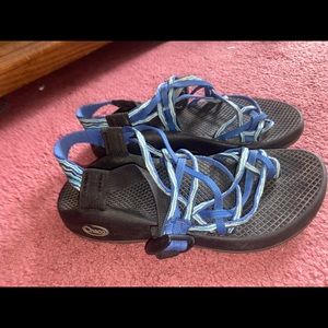 Chaco | Shoes | Triple Strap Blue Chacos | Poshmark